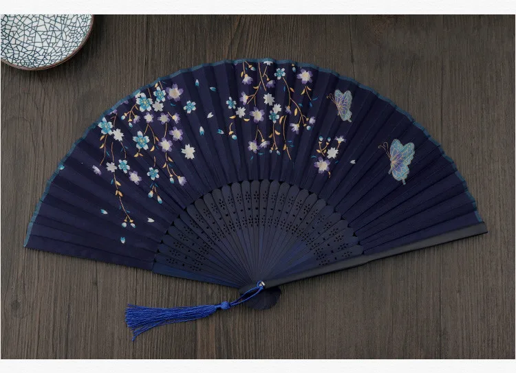 Eventail a main pliant,A4 21cm--Éventail À Main En Soie Chinoise ...
