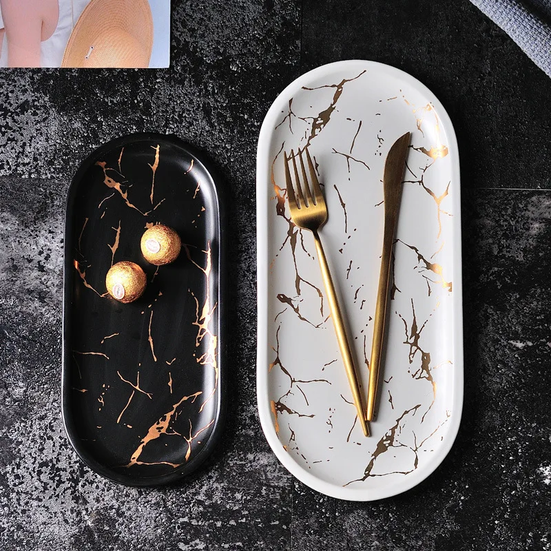 Nordic-Novelty-Tableware-Luxury-Gold-Edges-Marble-Dinner-Unique-Matte ...