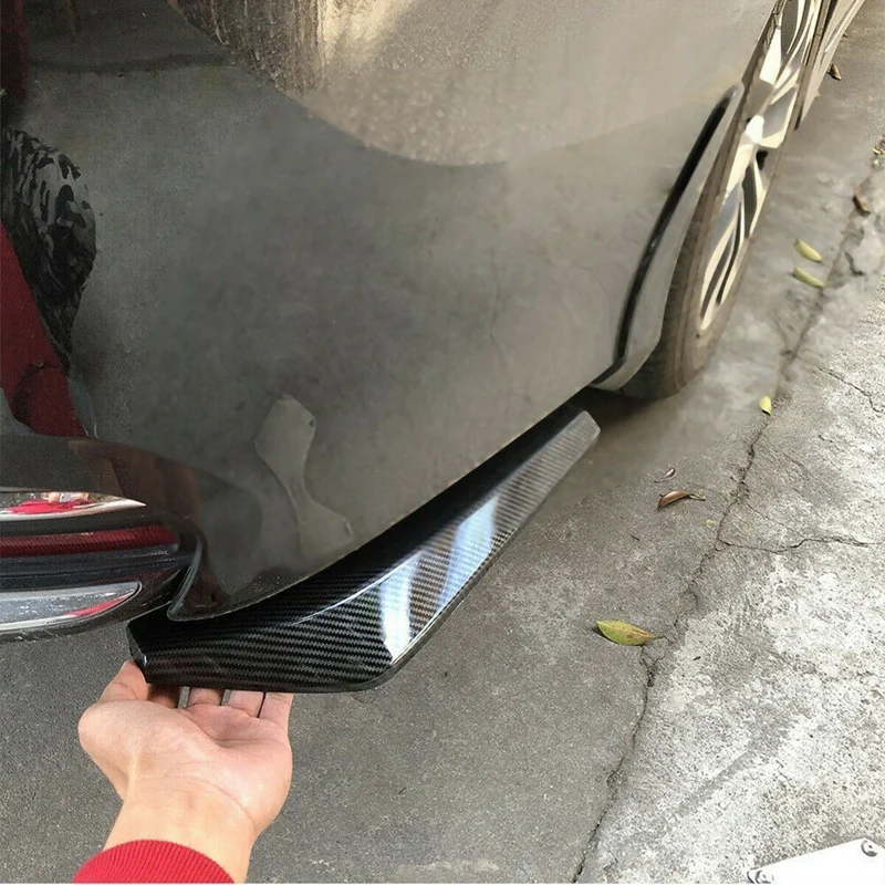2 x Car Carbon Fiber Rear Bumper Lip Diffuser Splitter Protector ...