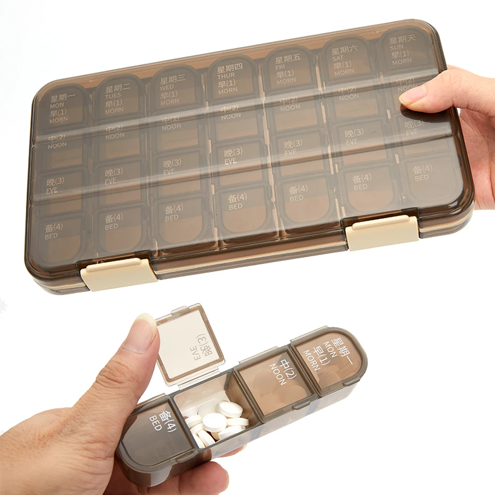 Large Capacity Weekly Pill Box Medicine Dispenser Pill Case Compartment ...