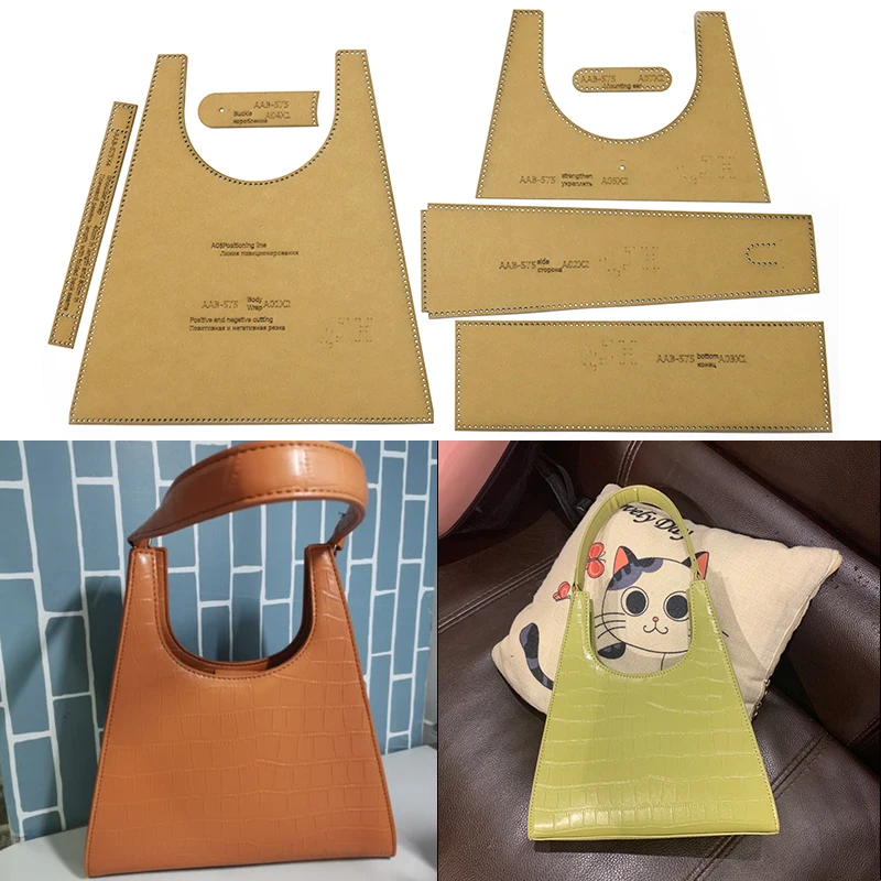 DIY-leather-craft-tools-kraft-paper-template-designer-ladies-shoulder ...