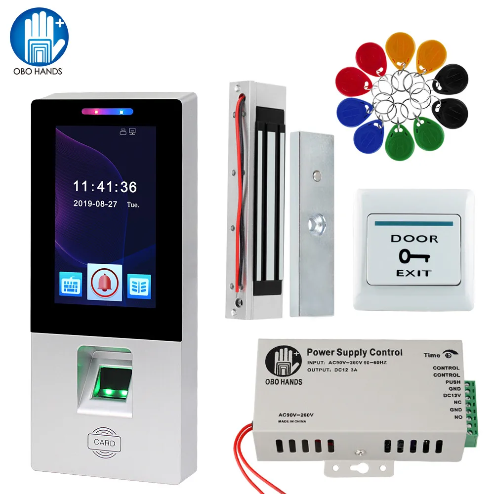 RFID Access Control System Kit Fingerprint Biometric Electric Magnetic ...