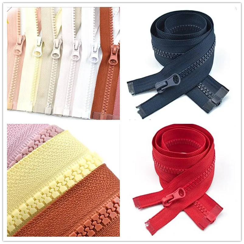 65cm-5-Open-end-Auto-Lock-Resin-Zipper-For-Sewing-Jackets-Coat-Down-Red ...