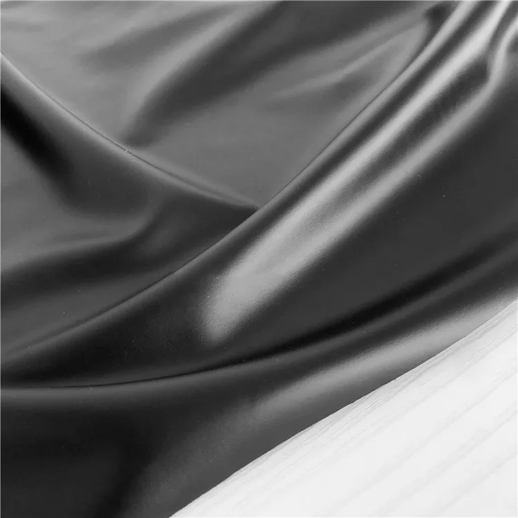 Smooth Black Leather Fabric