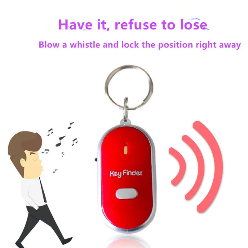 Wireless Whistle Key Finder Keychain Anti Lost Device Keyrings ...