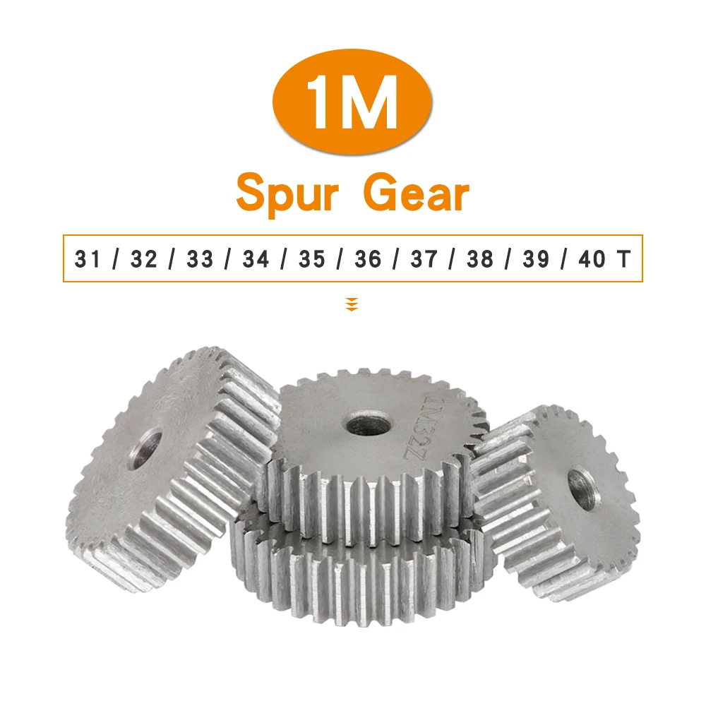 1 Piece Cylindrical Gear 1M-31/32/33/34/35/36/37/38/39/40T SC45# Carbon ...