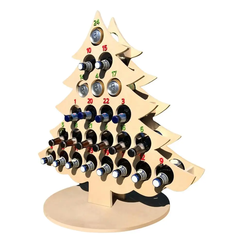 Wooden Wine Racks Christmas Tree Bottle Cabinet Stand Holders Wood ...