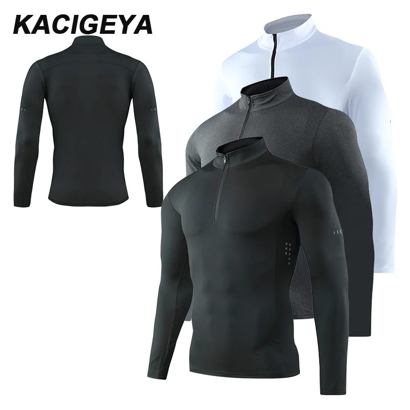 Mens Long Sleeve Running Autumn Bodybuilding Gym Top Workout Quick ...