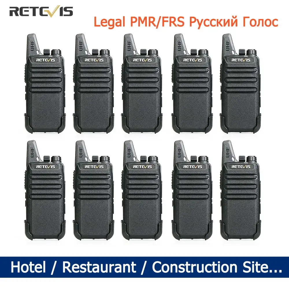 10 piezas Retevis RT22 Mini Walkie Talkie 2 W VOX carga USB portátil ...