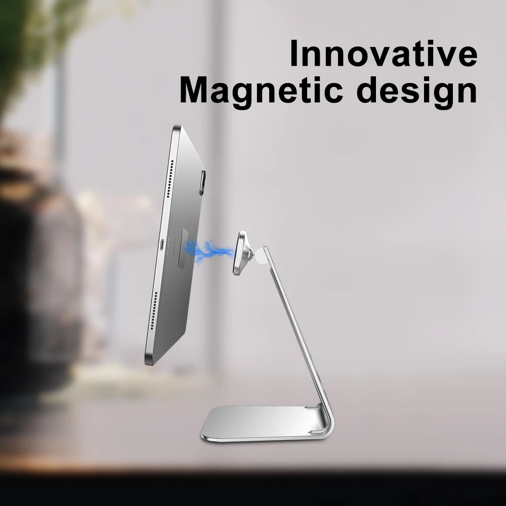 360 Rotation Metal L-shaped Magnetic Tablet holder Tabletand Bracket ...