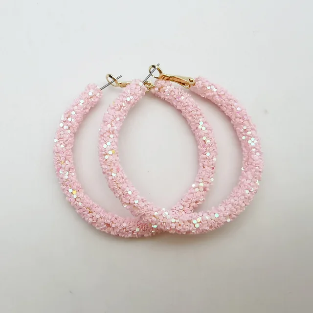 Fashion Glitter Hoop Earrings Glitter Sequins Jewelry Geometric Charm ...