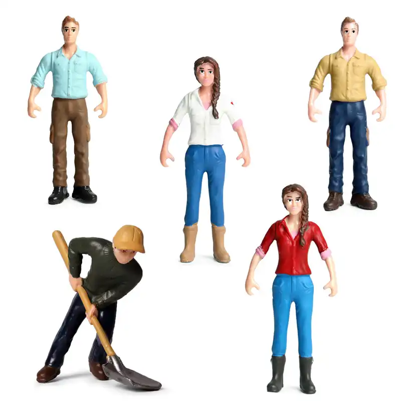 Farm Staff Worker Farmer Action Figure PVC People Model Figurine Decor ...