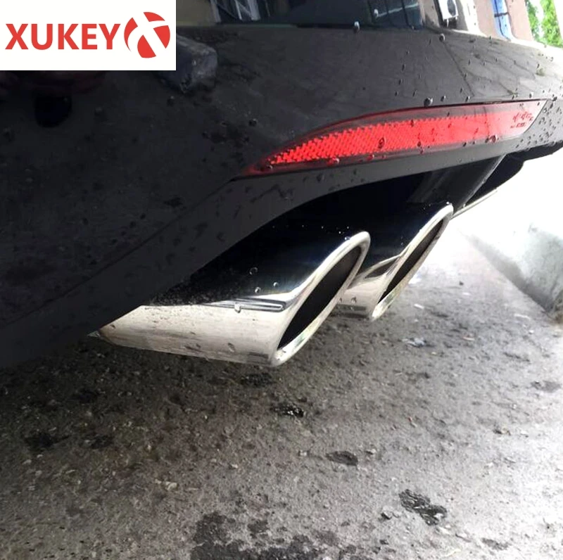1 pair Exhaust Muffler Tips For VW Polo 6R Bora Golf 5 6 7 Mk7 Scirocco ...