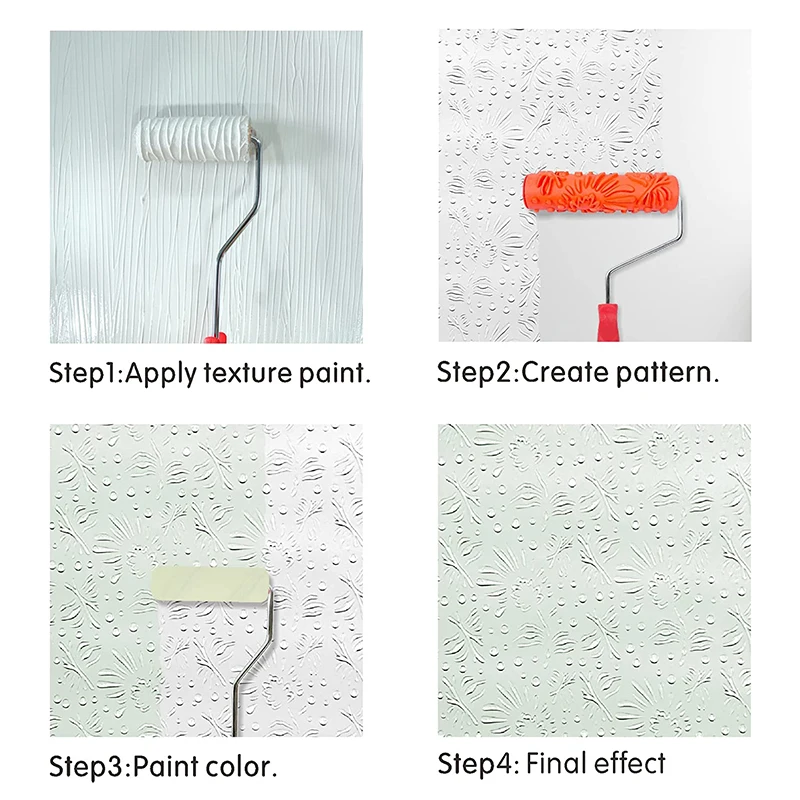 Rouleau peinture,Rouleau de peinture à motifs décoratifs de 7 pouces ...