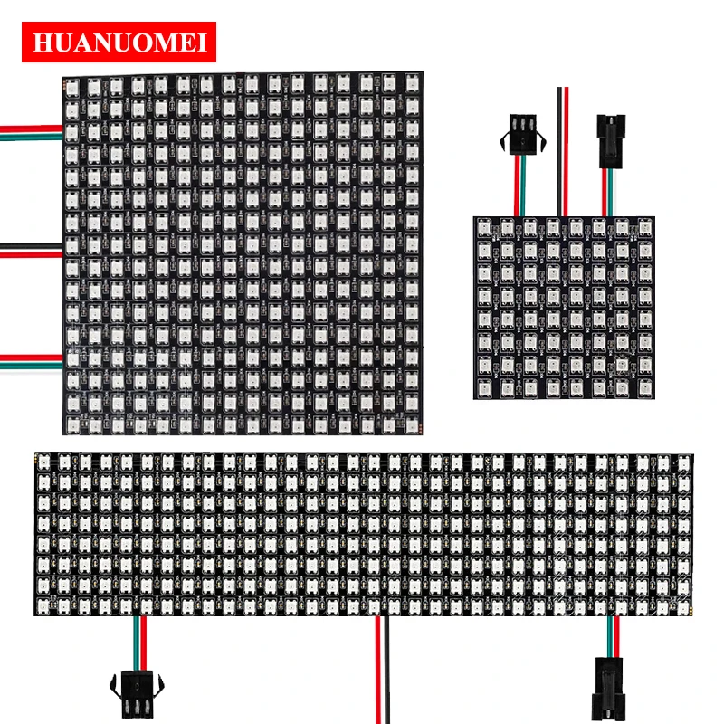 5V WS2812B RGB LED Pixel Panel Light 8x8 16x16 8x32 256 Pixels Lamp ...