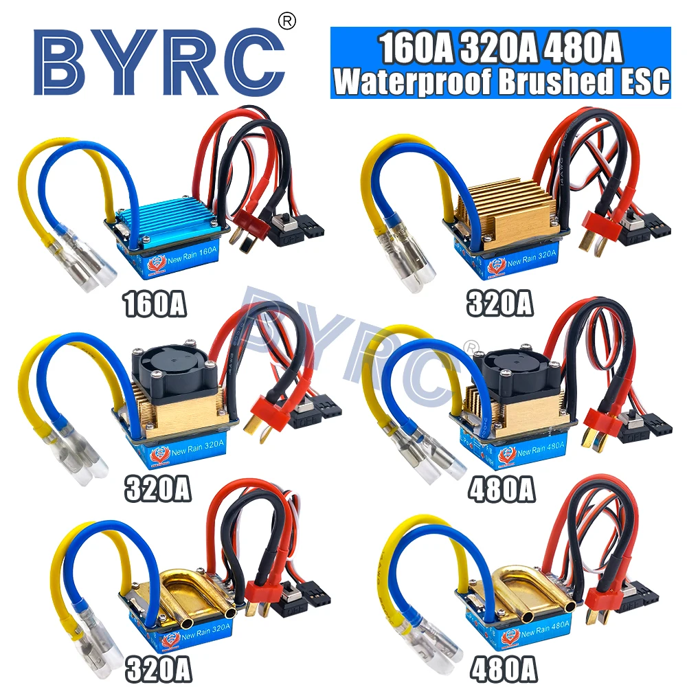 RC Boat 160A / 320A / 480A ESC 380/540/550 Brushed Motor waterproof ESC ...