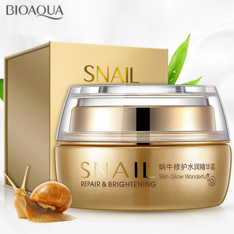 Snail Essence Repair Face Cream Serum Day Moisturizing Anti-aging Shrink Pores Brighten Skin ...