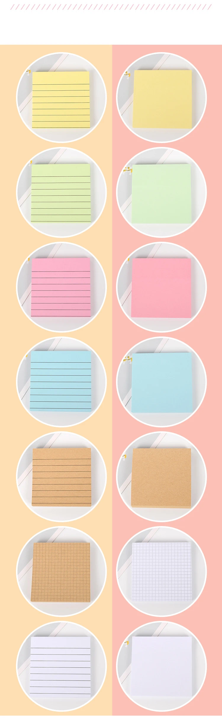 L -Bloc Notes à grille horizontale vierge 1 pièces,autocollant ...