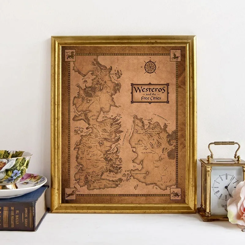 Game-of-Tones-Seven-Kingdoms-Map-Art-Print-Canvas-Painting-Oil-Painting ...