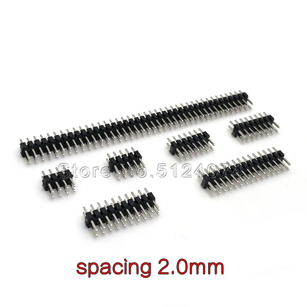 Spacing 2.0mm Double Row Dip Row Pin 2*3/4/5/6/7/8/10//12/15/20-40p ...