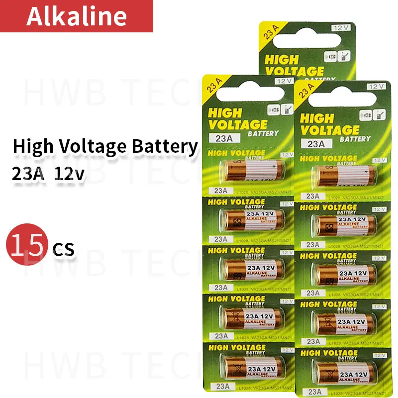 15 개/몫 새로운 12 볼트 A23 23A 울트라 알카라인 배터리/알람 배터리 무료 배송|lithium battery ...