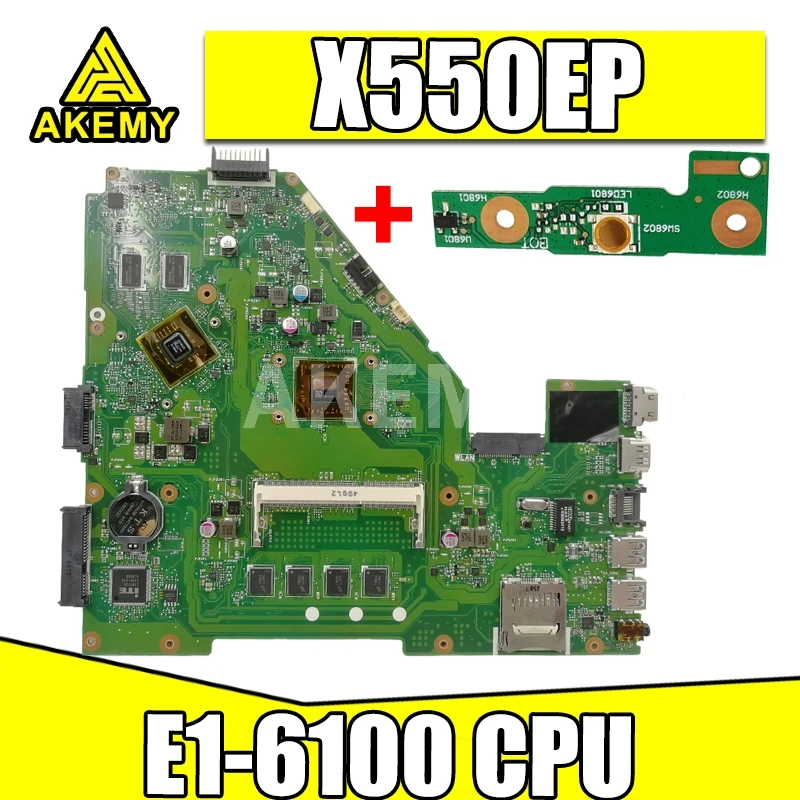 X550EP Motherboard E1 6100 CPU For Asus X550E X550EP X550E D552E X552E ...