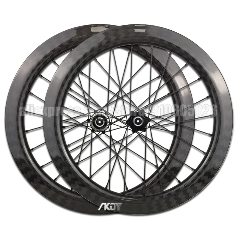 Fast Smooth 20 Inch Folding Bike Wheels 406 Carbon Wheelset Disc Brake ...