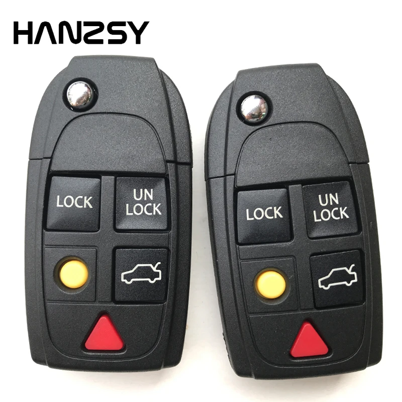 5 botões flip dobrável caso chave para volvo v70 xc70 xc90 v50 s60 s80 ...
