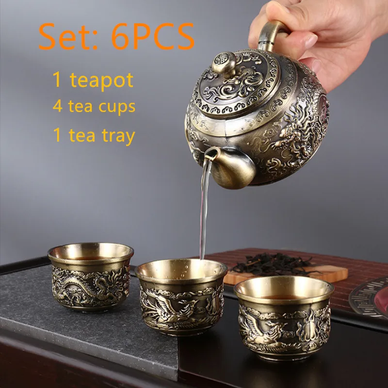 6-piece-high-end-tea-set-Turkish-teapot-Arabic-tea-set-Antique-bronze ...
