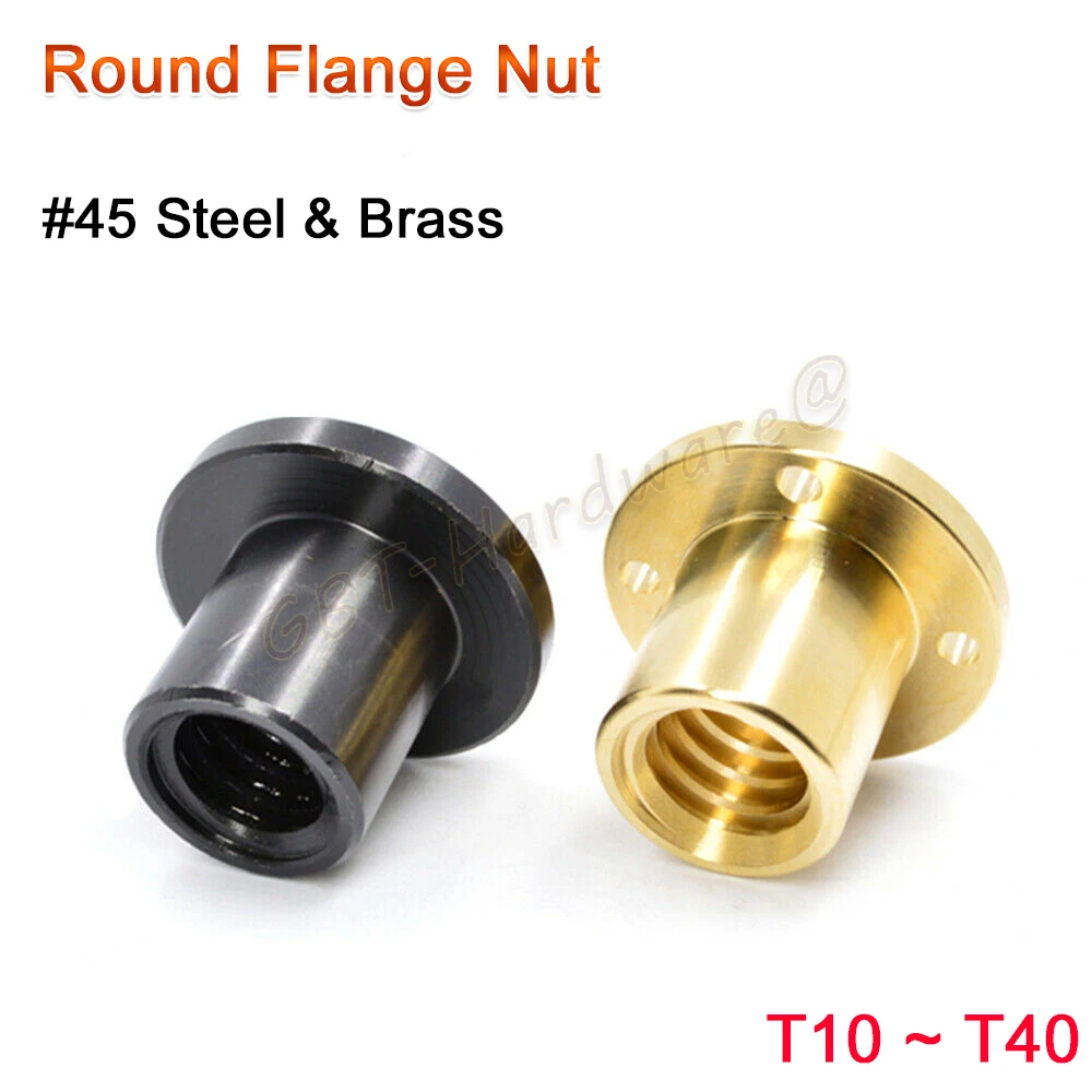 1-Pcs-Round-Flange-Nut-Match-T-Type-Lead-Screw-45-Steel-Brass-30 ...