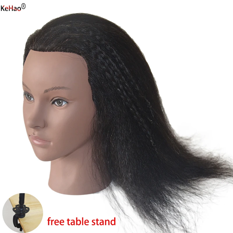 Afro Doll Head For Black Human Barber Hairstyle Practice Can Dye Paint ...