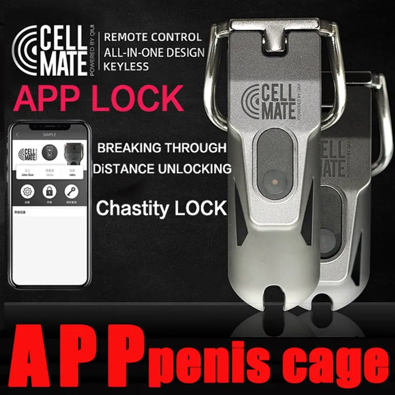 QIUI CellMate Penis Cage Male Chastity Belt App Remote control Cock ...