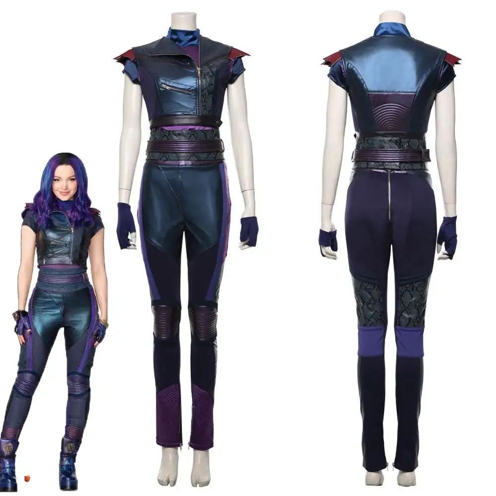 Descendants 3 Mal Cosplay Costume Dress Adult Women Girls Halloween