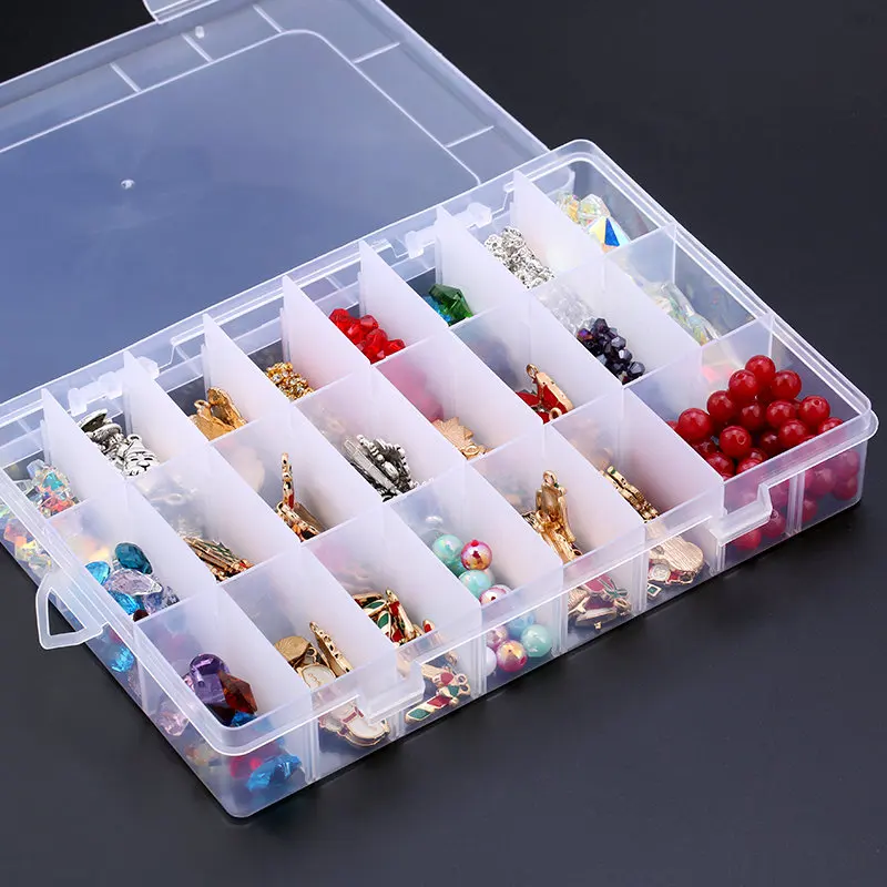 Adjustable Compartment Storage Box | Plastic Jewelry Box Case - Jewelry ...