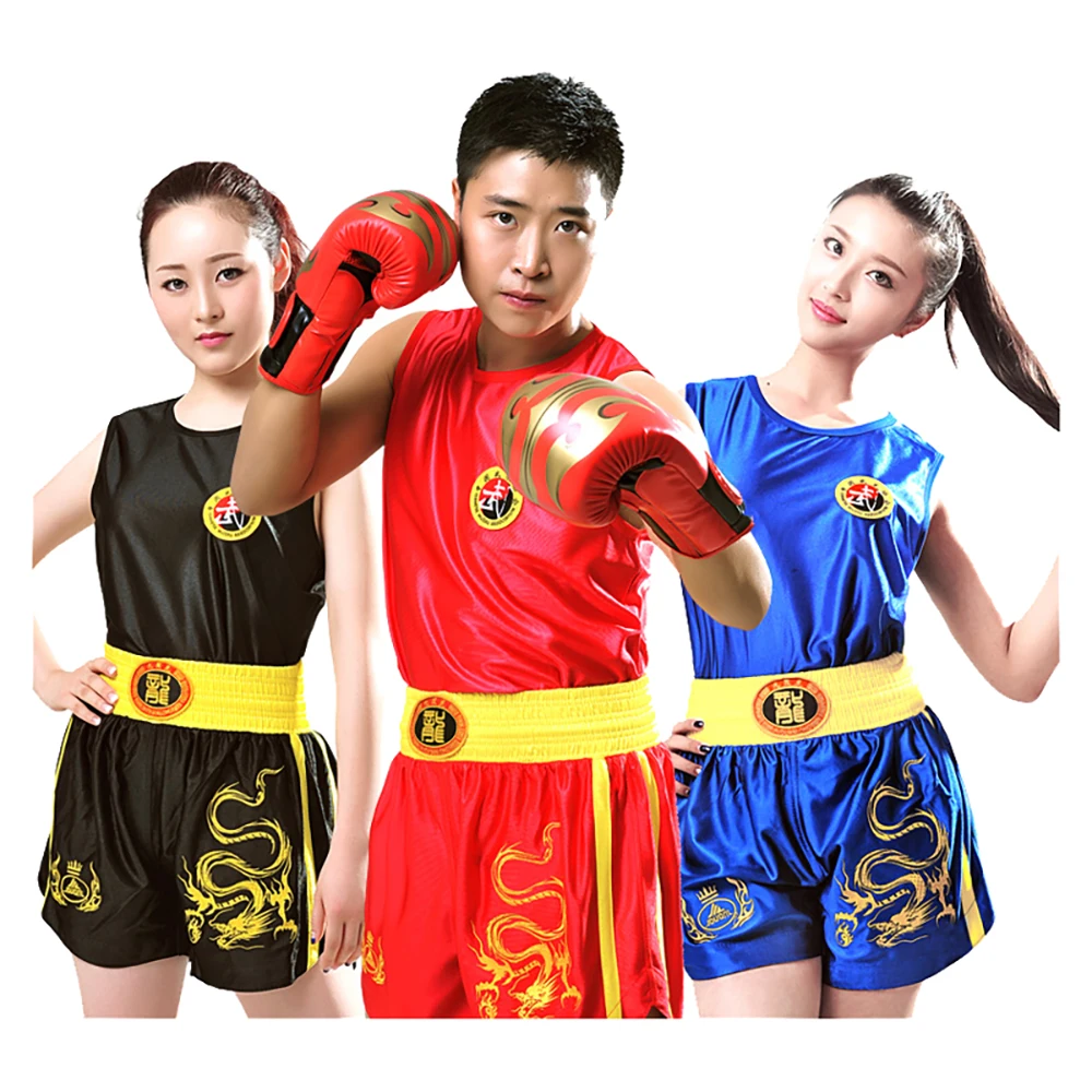Training Wushu Trunks Fightwear Clothes | Muay Thai Boxing Dragon ...