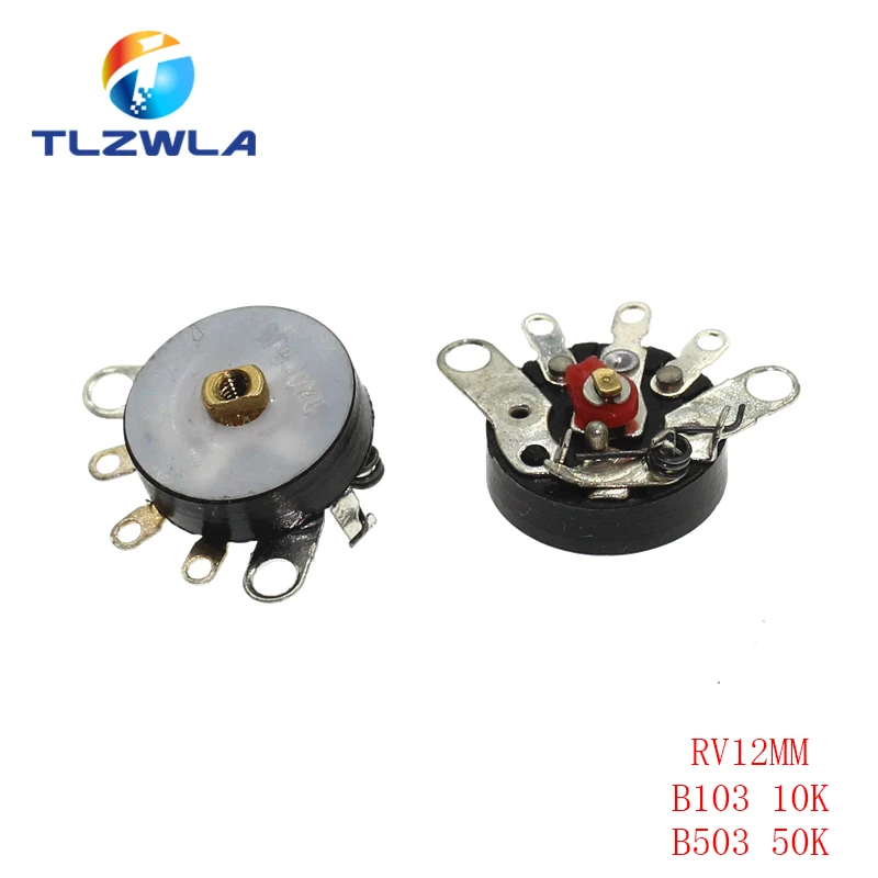 10pcs Straight Angle Radio Potentiometer Rv12mm B103 B10k B503 B50k ...