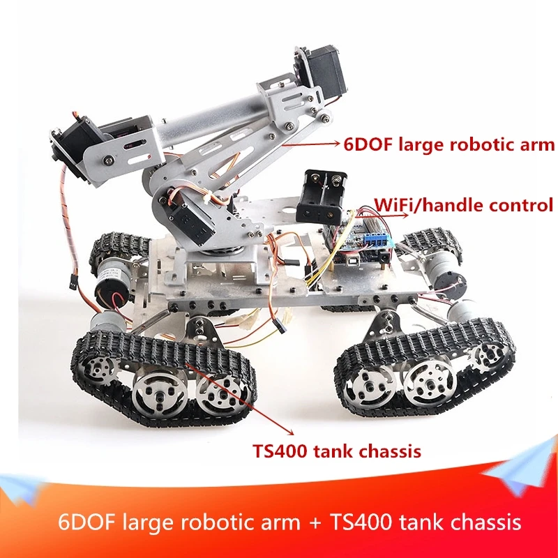 6 Degrees of Freedom Metal Robotic Arm+TS400 Smart Tank Chassis Car ...