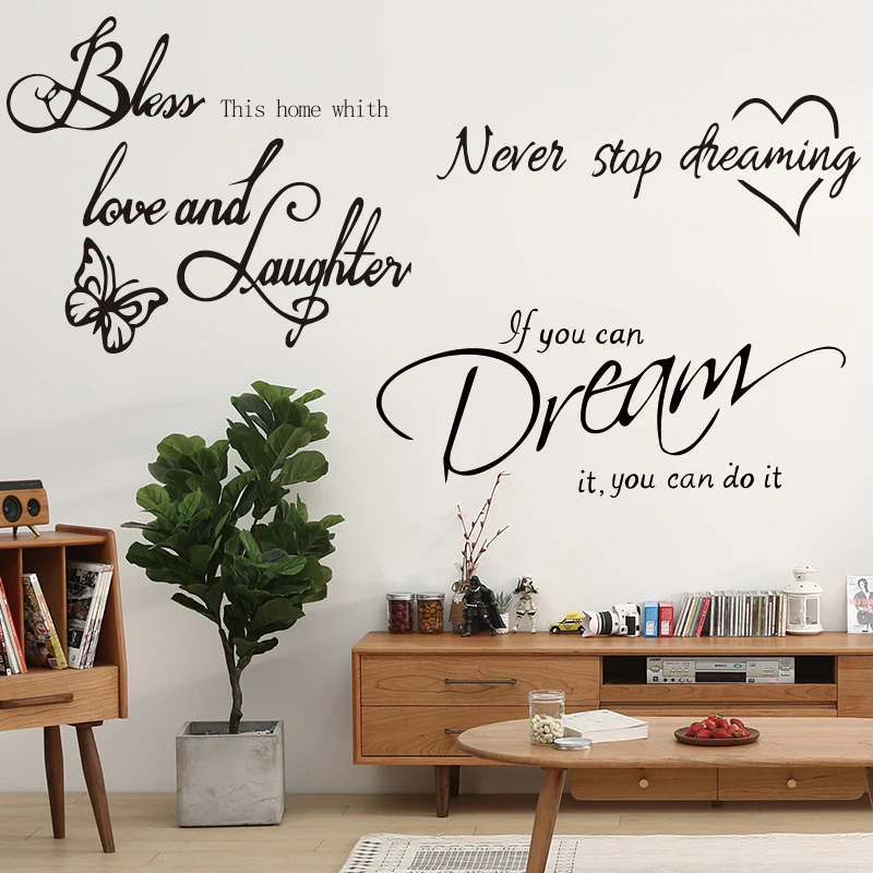Word Art Artistic Writing Wall art stickers House Decoration Stickers ...