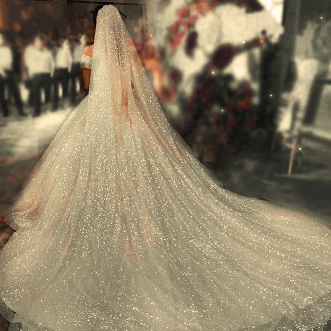 Topqueen V101 Bridal Veils Wedding Veil Long 3m/5m Sparkle Veil Luxury ...