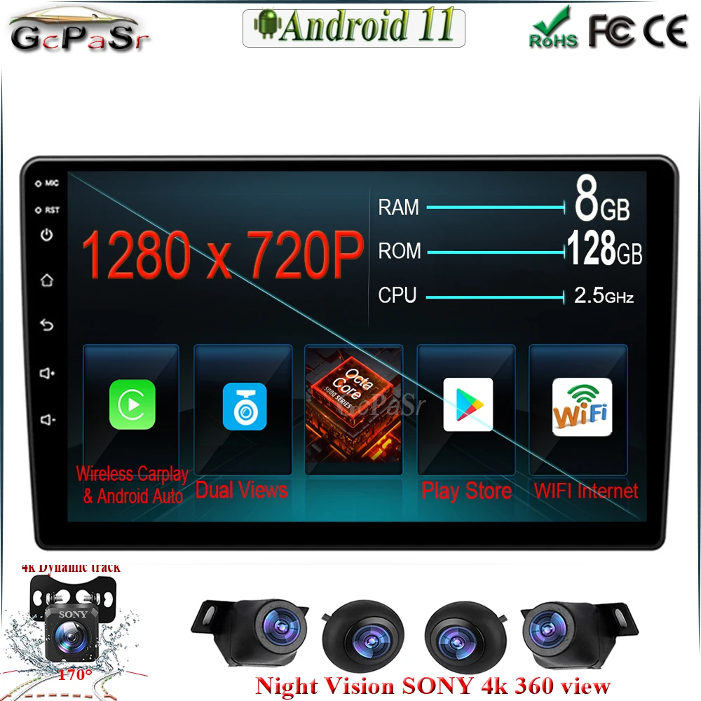 HD 3D 360 degree Car bird eye surround view camera driving for Android ...