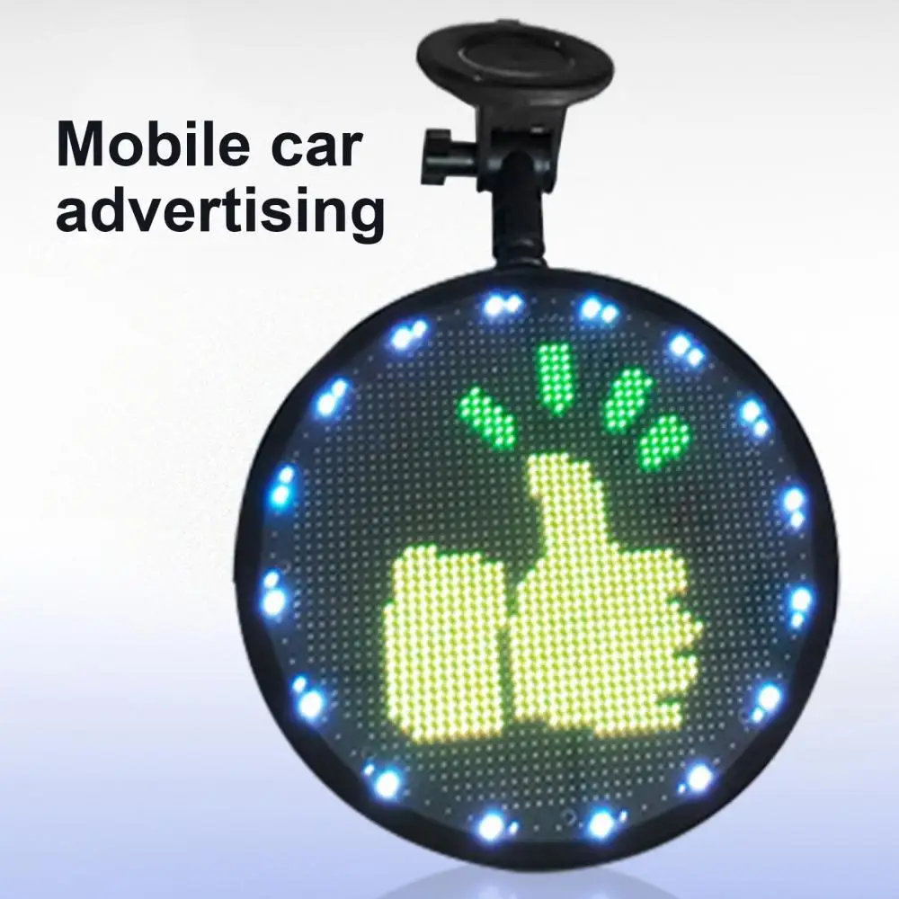 P225-RGB-LED-Car-Emoticon-Light-Multicolor-Round-Programmable-Display ...