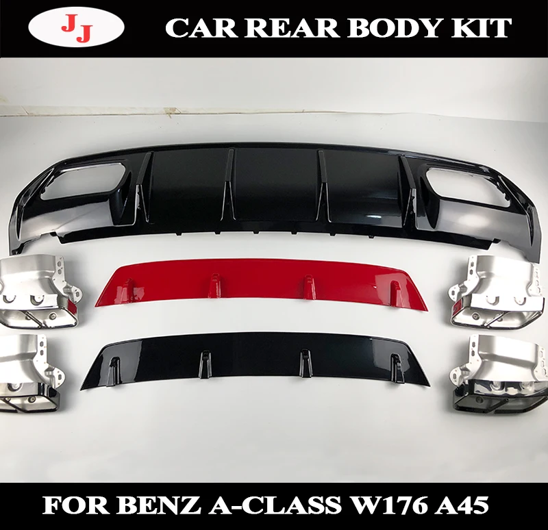 Rear Diffuser Lip Spoiler For Mercedes Benz W176 Car Rear Bumper Body ...