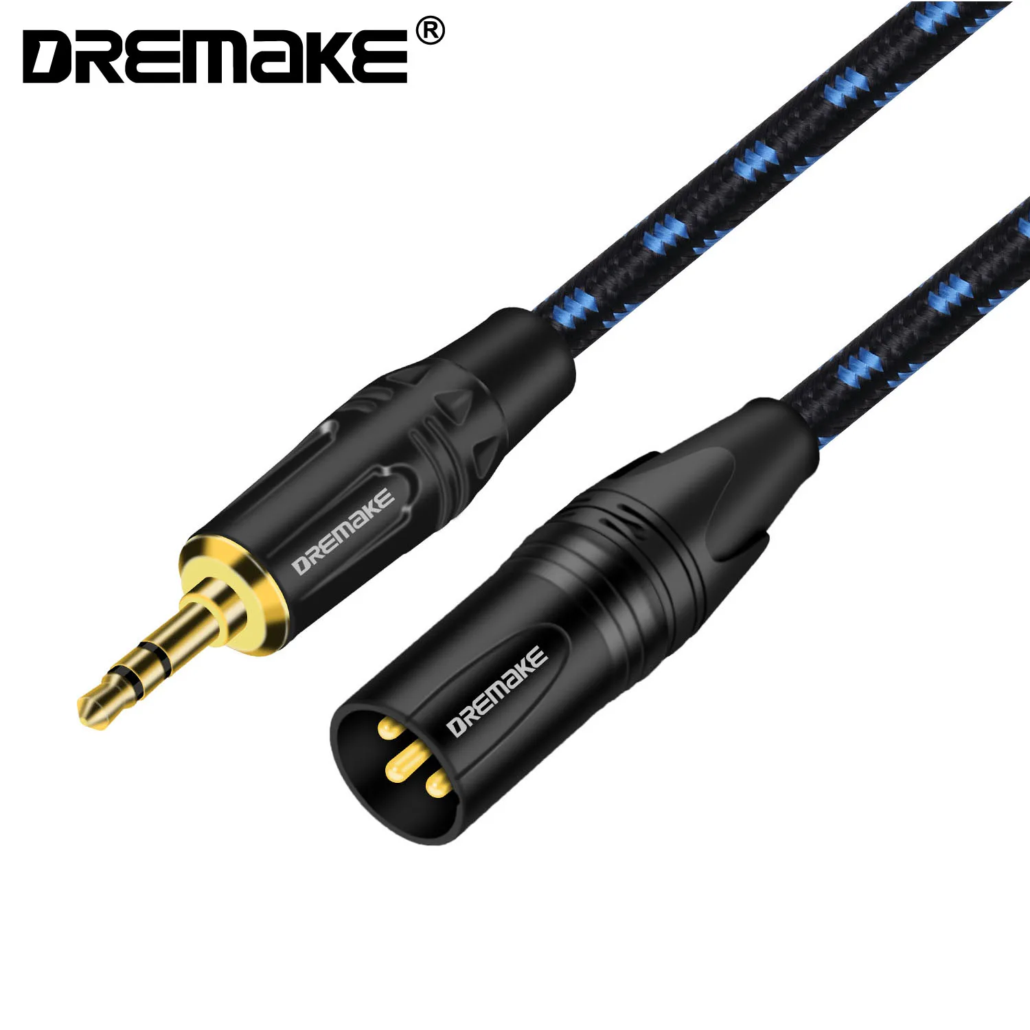 DREMAKE XLR to 3.5mm Aux Audio Cable Unbalanced 3.5mm 1/8 Inch Male to ...