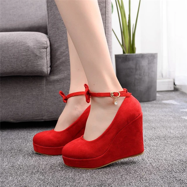 Mary Jane Wedges With Bow