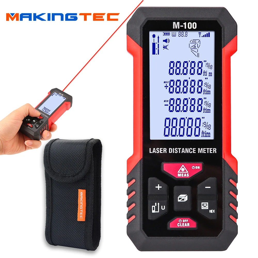 Makingtec Laser Distance Meter 100m Laser Tape Measure Electronic ...