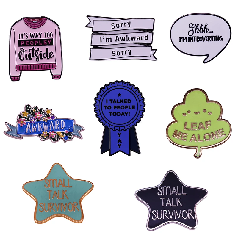 Introvert-Club-Pin-Collection-Brooch-Mental-Health-Social-Phobia-Yay ...