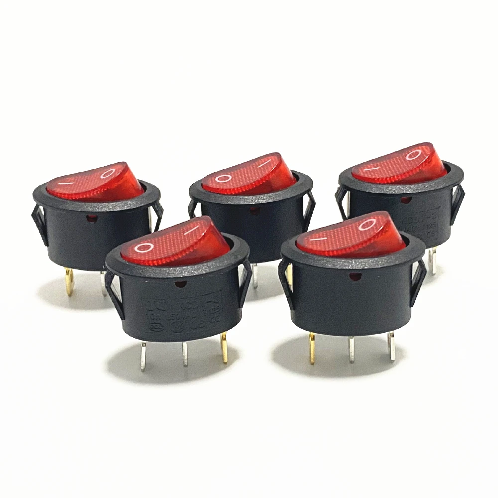 10-PCS-Circular-Ship-type-switch-with-lamp-3-Pin-KCD1-105-Third-Gear ...