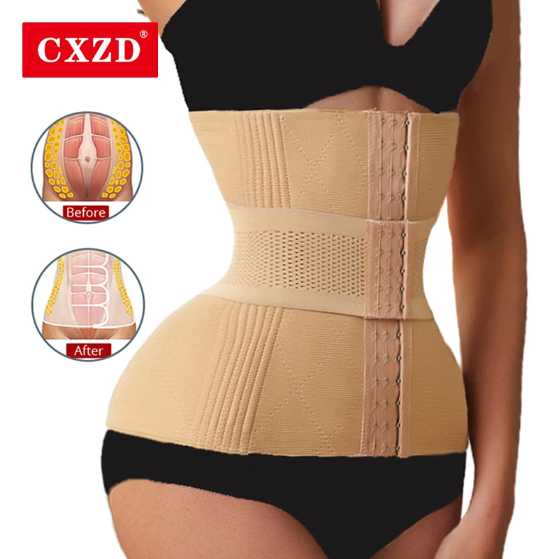 Cxzd 여성용 코르셋 허리 트레이너 본디드 밴드 셰이퍼 슬리밍 속옷 배꼽 시스 바디 모델링 스트랩 감소 거들 벨트허리