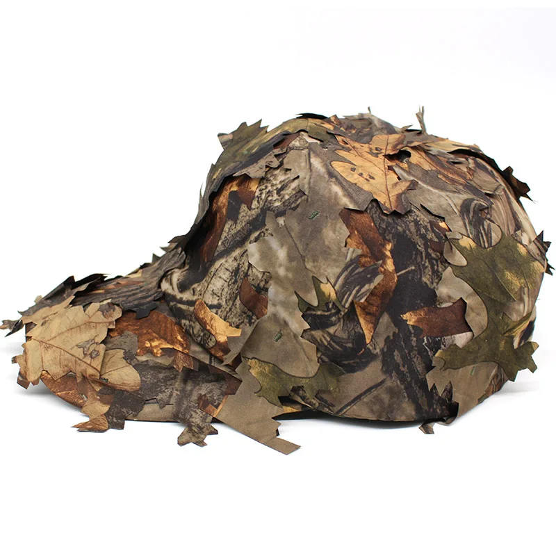 3D-Bionic-Camouflage-Hat-Outdoor-Hunting-Cap-Jungle-Forest-Hiding-Blind ...