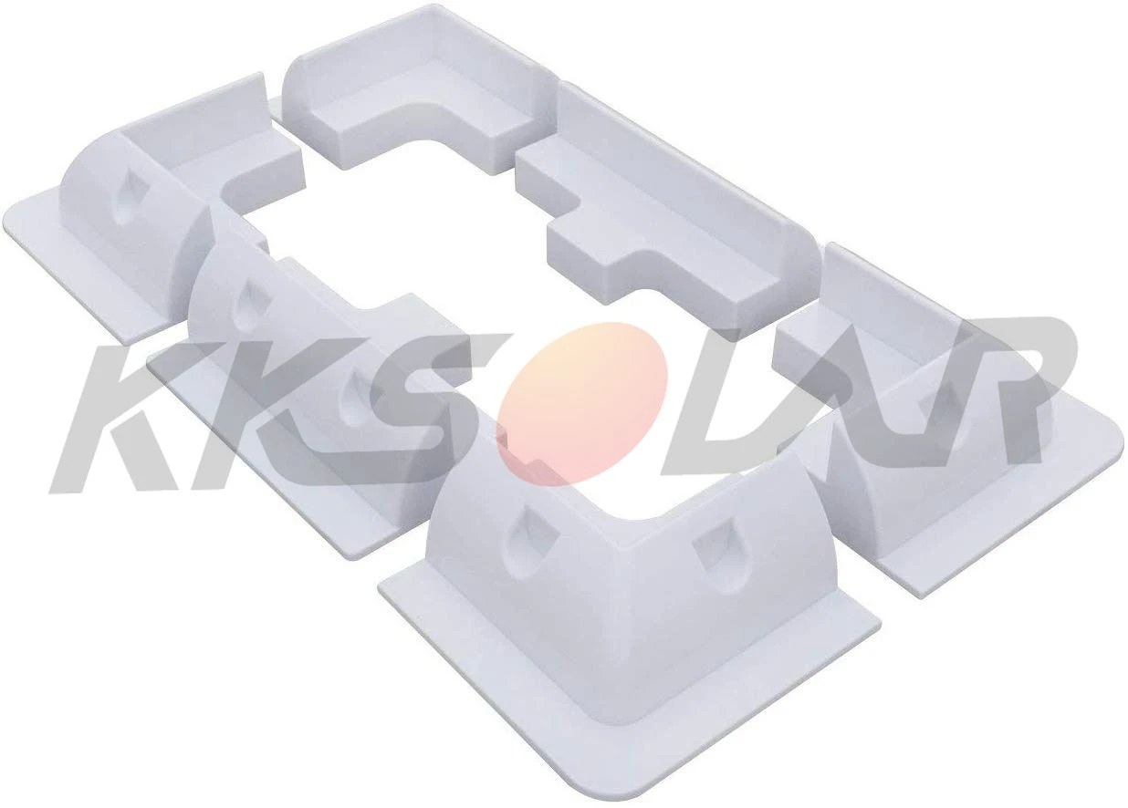 6pc Abs Solar Panel Mounting Bracket White Rectangle Set-free Corner ...
